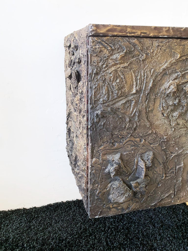 Paul Evans Floating Cast Bronze Credenza at 1stDibs