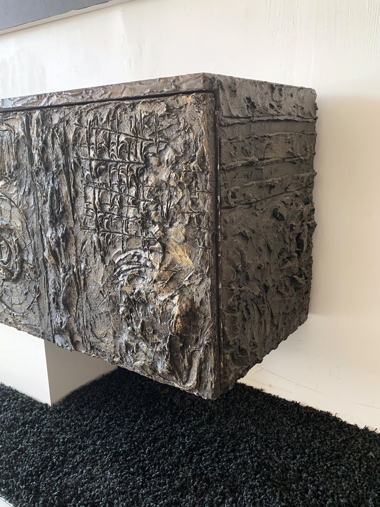 Paul Evans Floating Cast Bronze Credenza at 1stDibs