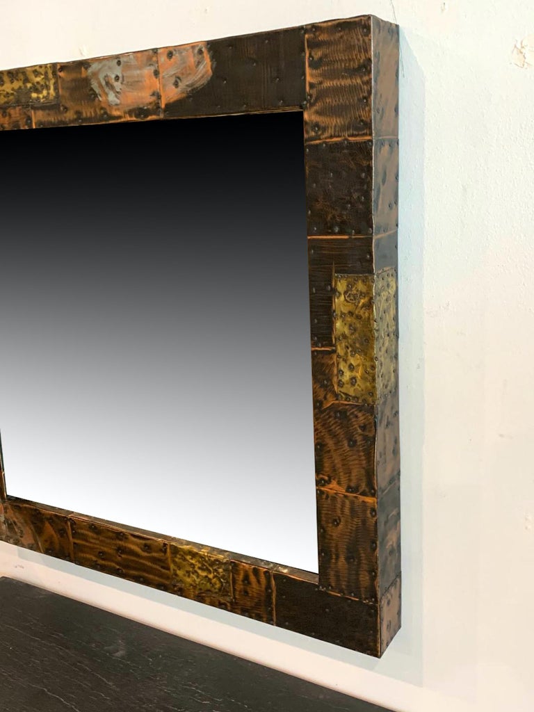 Paul Evans for Directional, Patchwork Mirror and Console at 1stDibs