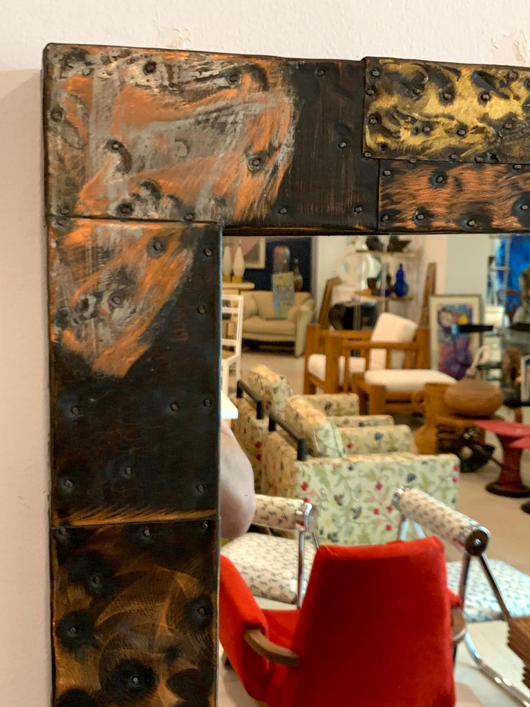 Paul Evans for Directional, Patchwork Mirror and Console at 1stDibs