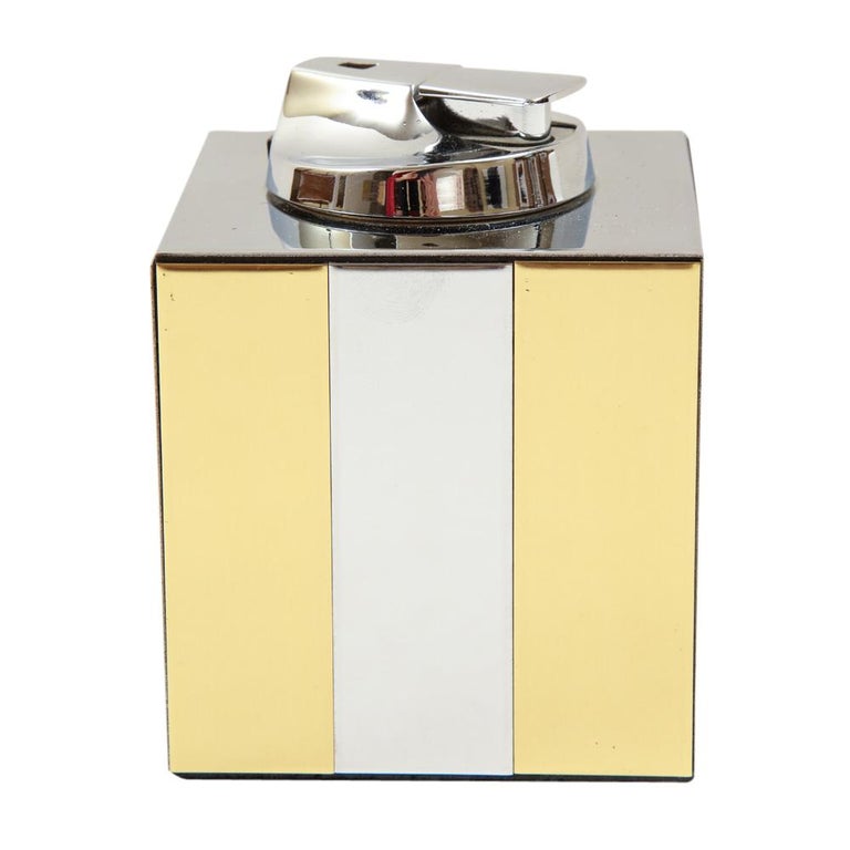 Paul Evans Lighter Cityscape Brass Chrome Patchwork For Sale at 1stDibs