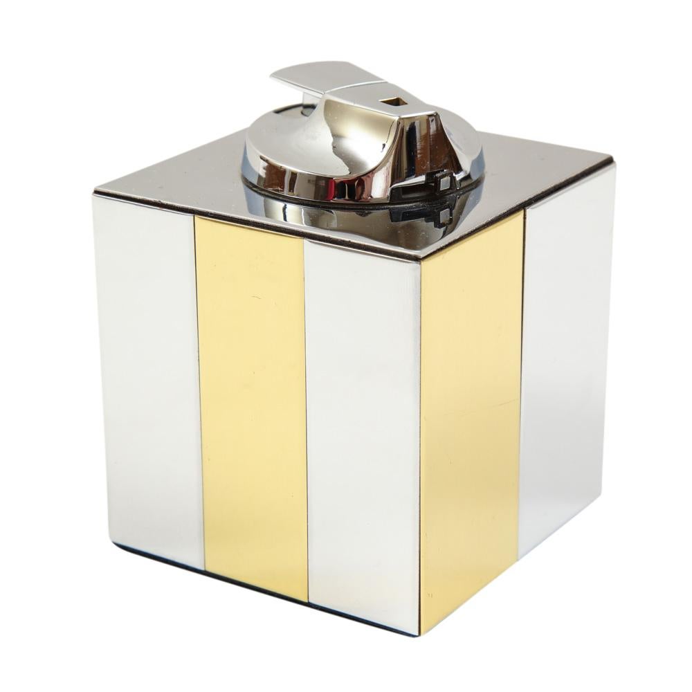 Paul Evans Lighter Cityscape Brass Chrome Patchwork at 1stDibs