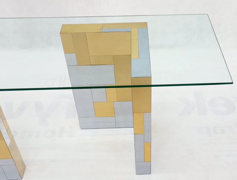 Paul Evans Mid-Century Modern Glass Top Polished Brass and Chrome ...