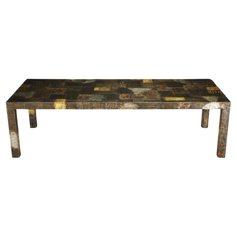 Paul Evans Patchwork Copper 106" Extendable Dining Table for ...