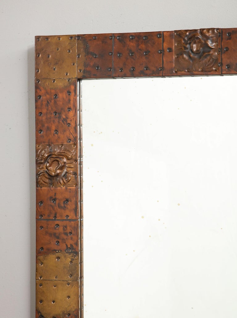 Paul Evans Patchwork Mirror and Wall-Mounted Console For Sale at 1stDibs