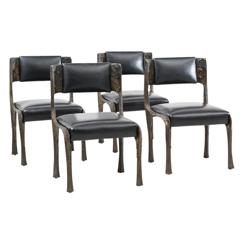 Paul Evans Unique Sculpted Bronze Chair at 1stDibs