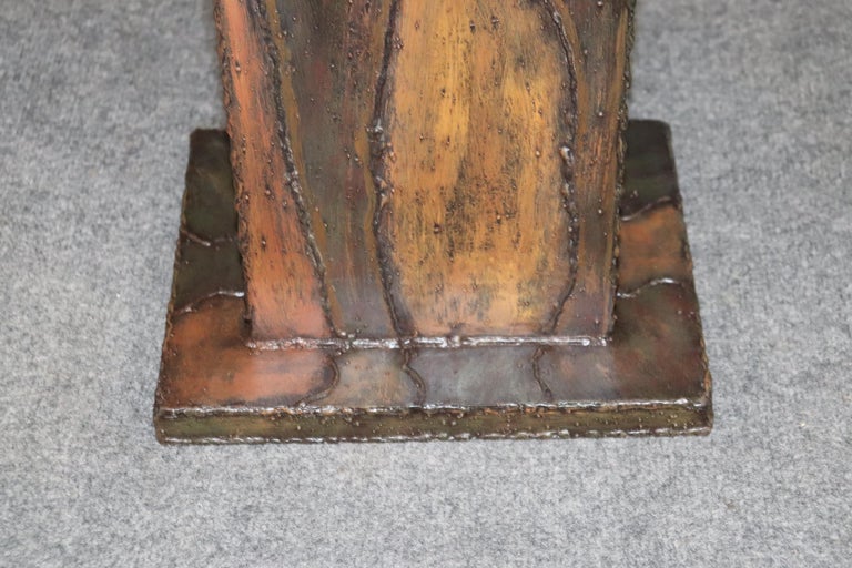 Paul Evans Style Brutalist Metal Welded Metal Pedestal Stand For Sale ...