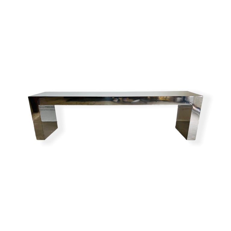 Paul Evans Style Long Console / Sofa Table For Sale at 1stDibs