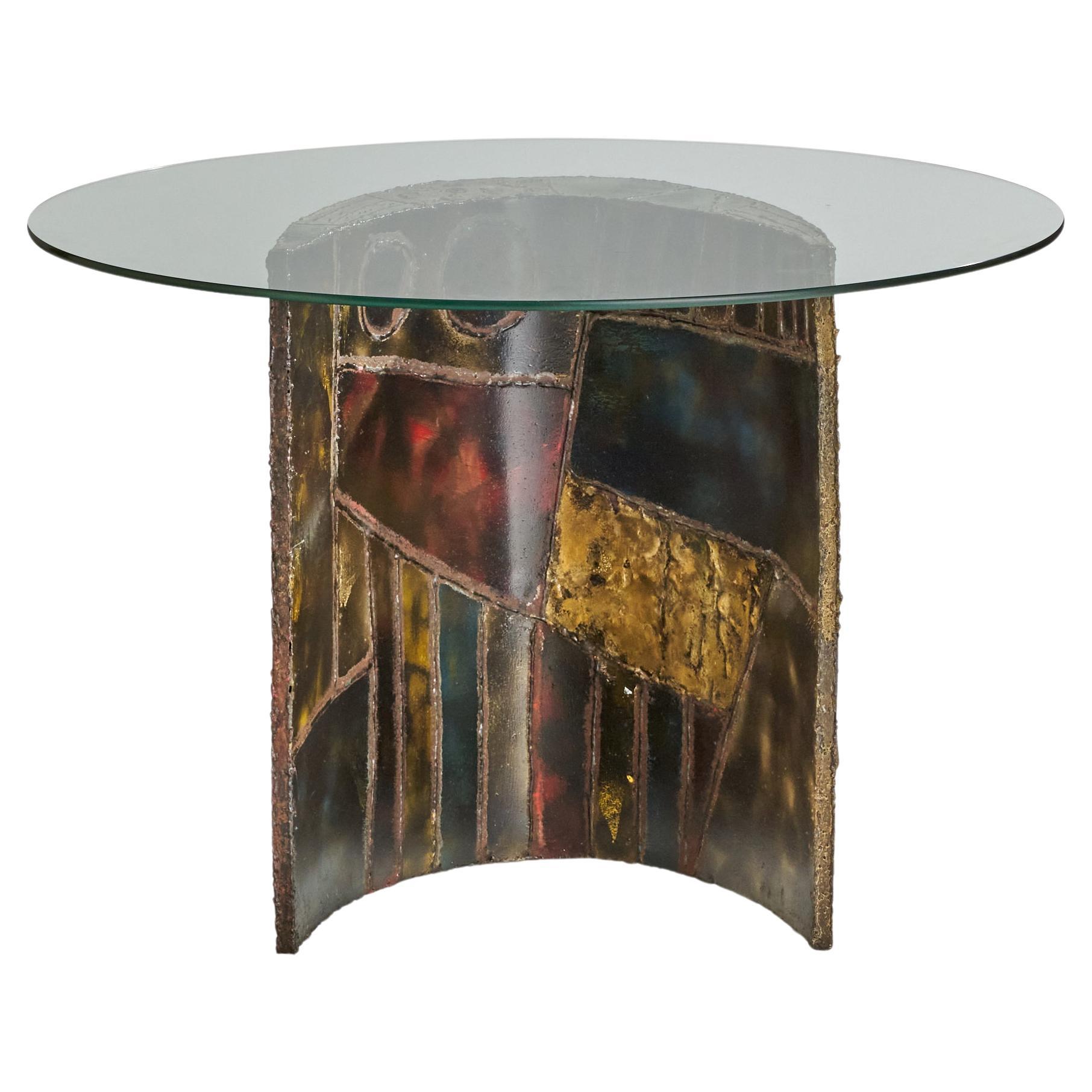 Paul Evans Sculptured Metal Dining Table, 1969 at 1stDibs | evans furniture