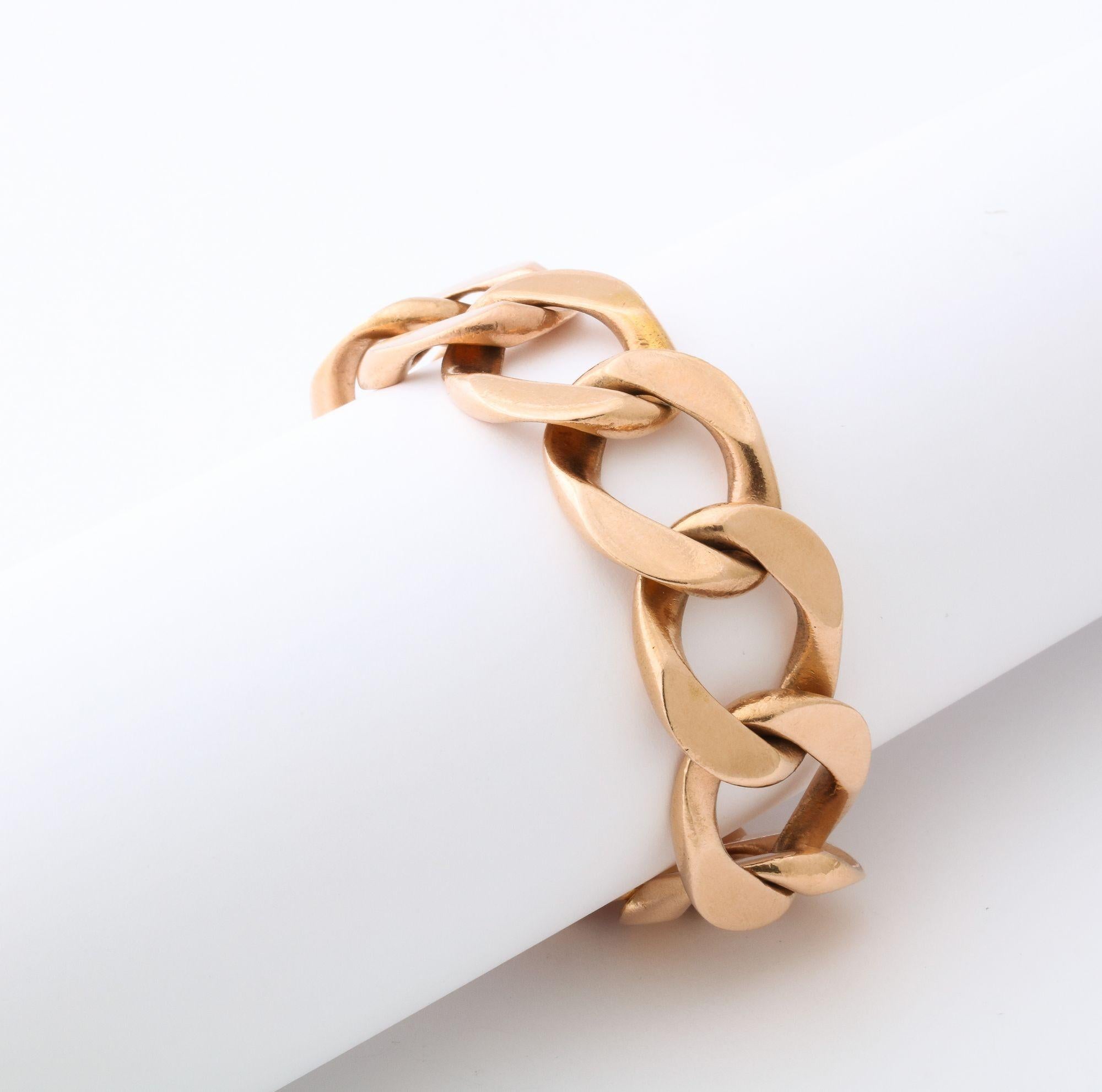 Paul Flato Curb Link 14 K Gold Link Bracelet For Sale at 1stDibs