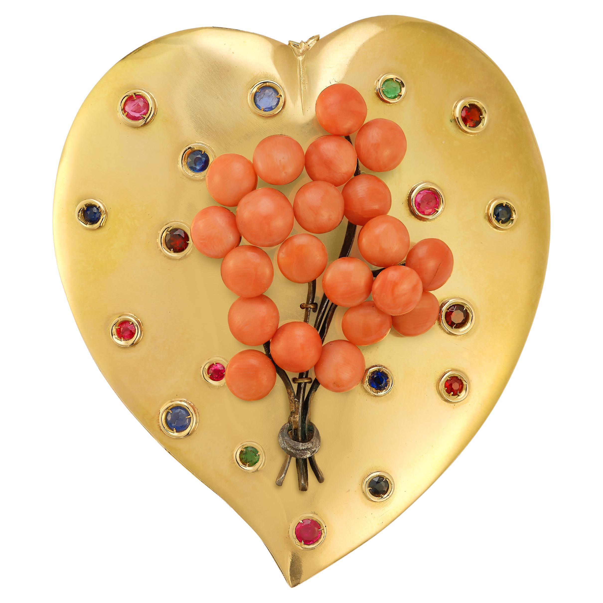 Paul Flato Citrine Ruby Diamond Gold Retro Clip Pin Brooch at 1stDibs ...