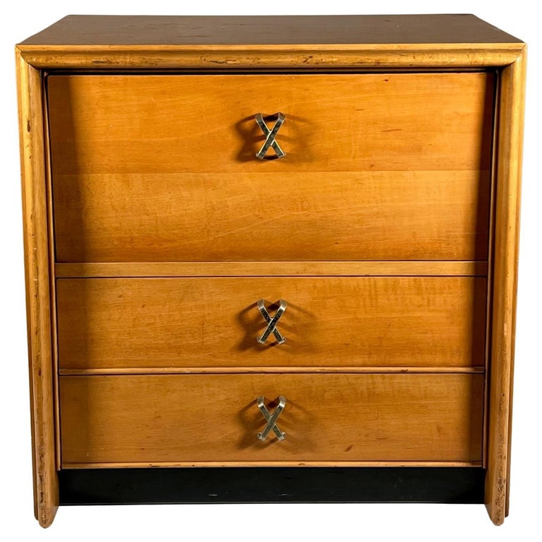 Paul Frankl Classic Nightstand with X Handles For Sale at 1stDibs