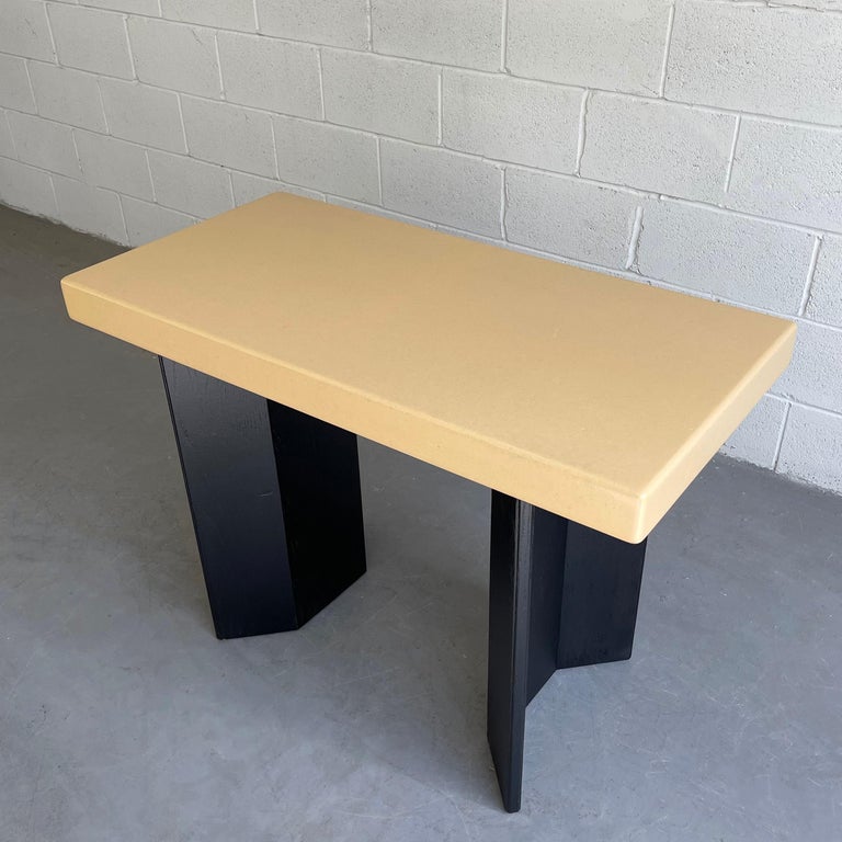 Paul Frankl Cork and Ebonized Oak Console Table For Sale at 1stDibs