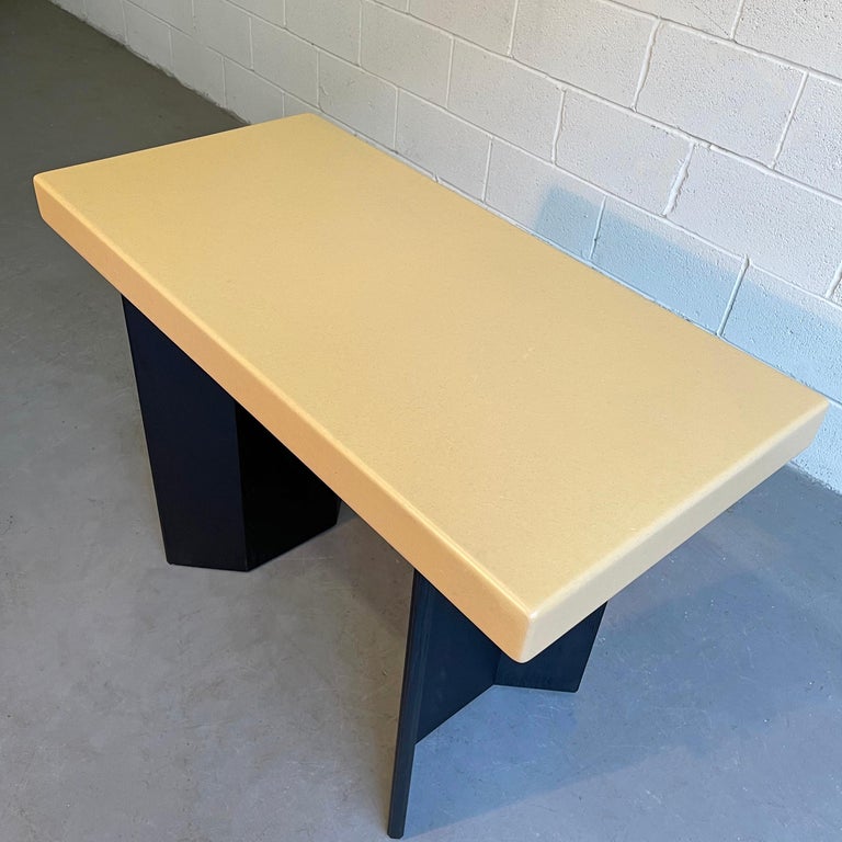 Paul Frankl Cork and Ebonized Oak Console Table For Sale at 1stDibs