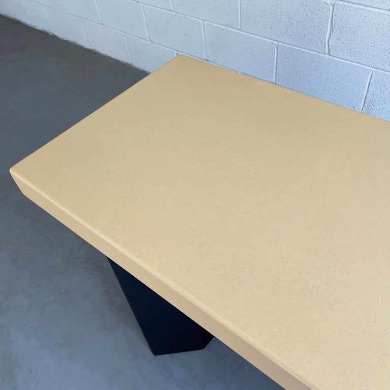 Paul Frankl Cork and Ebonized Oak Console Table For Sale at 1stDibs