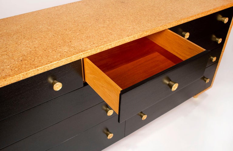 Paul Frankl Cork Dresser with 9-Drawers with Solid Brass Pulls Johnson ...