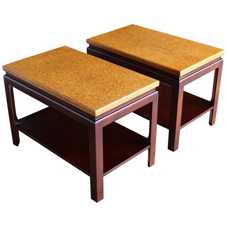 Paul Frankl Cork Top End Tables for Johnson Furniture For Sale at 1stDibs