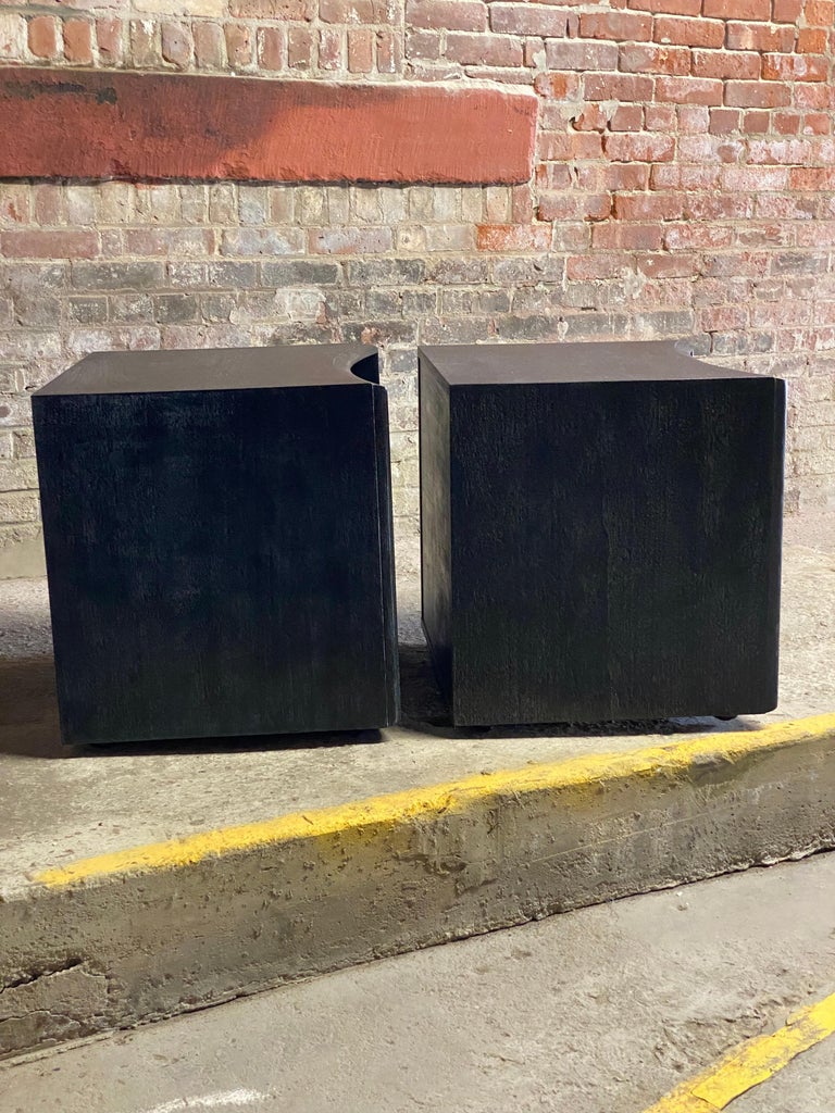 Paul Frankl for Johnson Furniture Company Ebonized and Limed End Tables ...