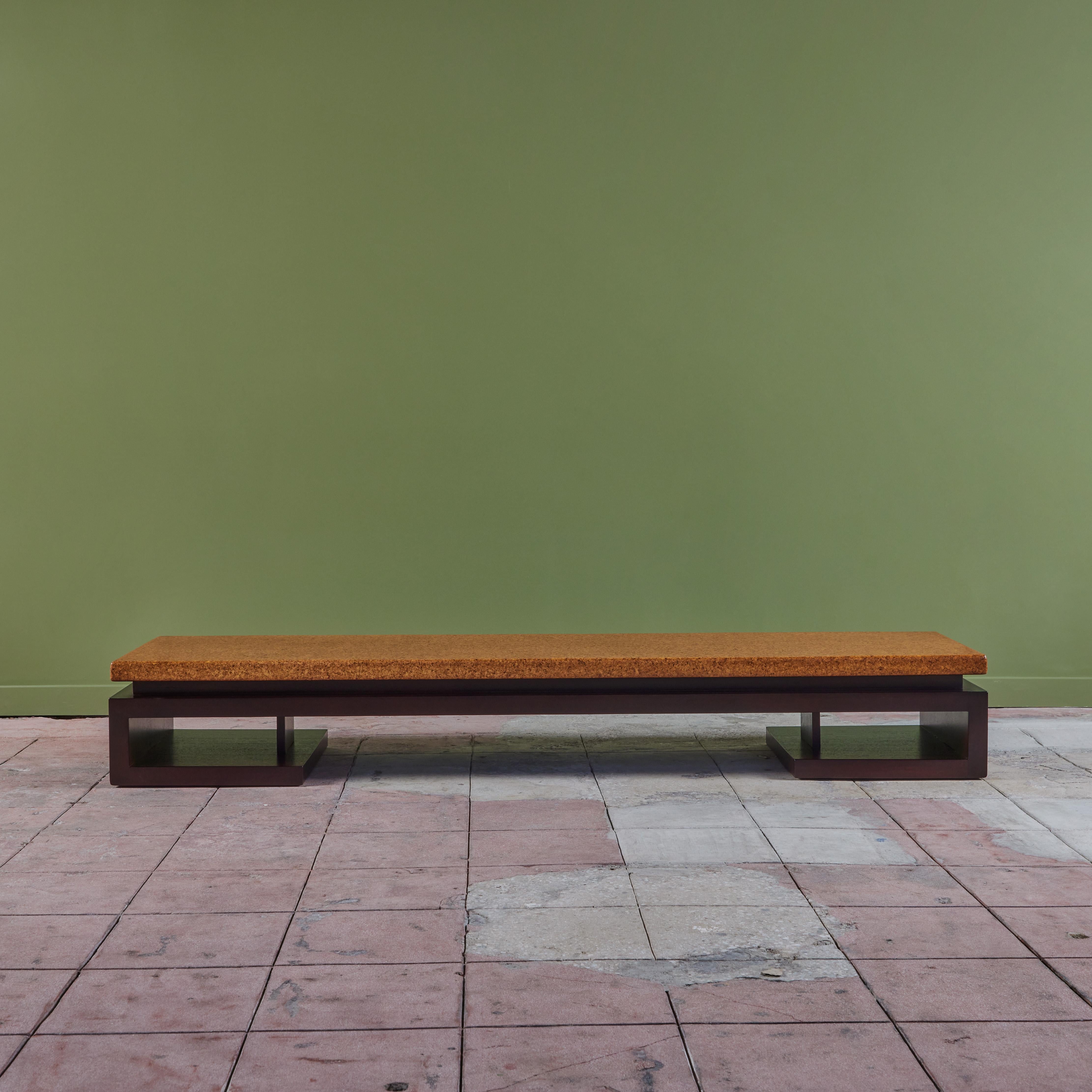 Paul Frankl Long Rectangular Cork Coffee Table for Johnson Furniture Co ...