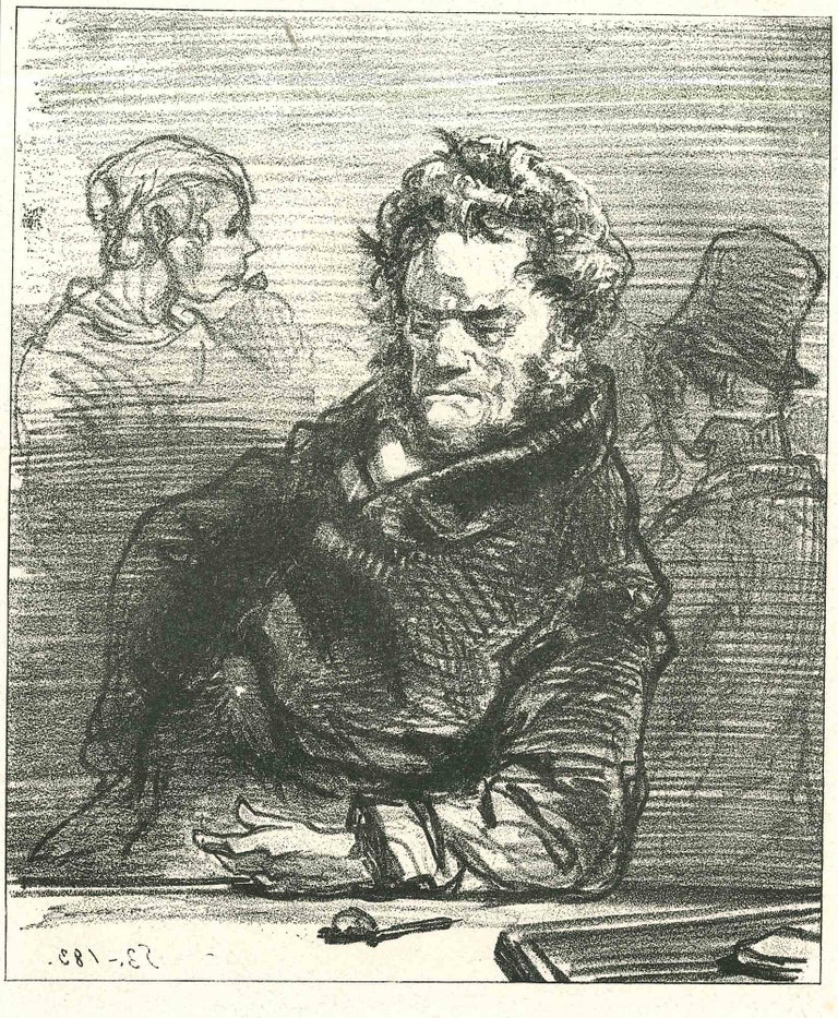 A Pensive Man - Original Lithograph by Paul Gavarni - 1881 For Sale at ...