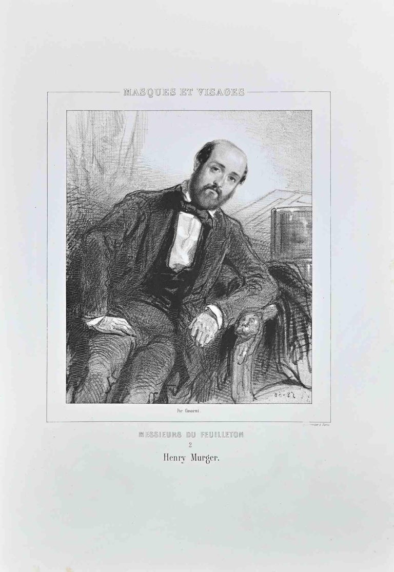 Paul Gavarni - Henry Murger - Original Lithograph by Paul Gavarni ...