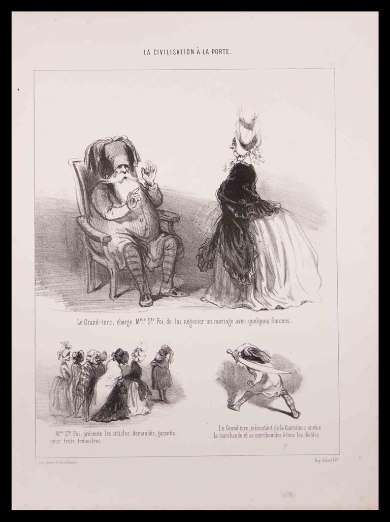 Paul Gavarni - Le Grand-Turc - Lithograph by Paul Gavarni - 1850s For ...