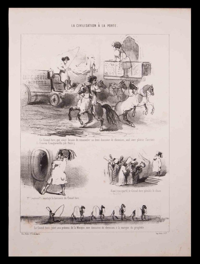 Paul Gavarni - Le Grand-Turc - Lithograph by Paul Gavarni - 1850s For ...