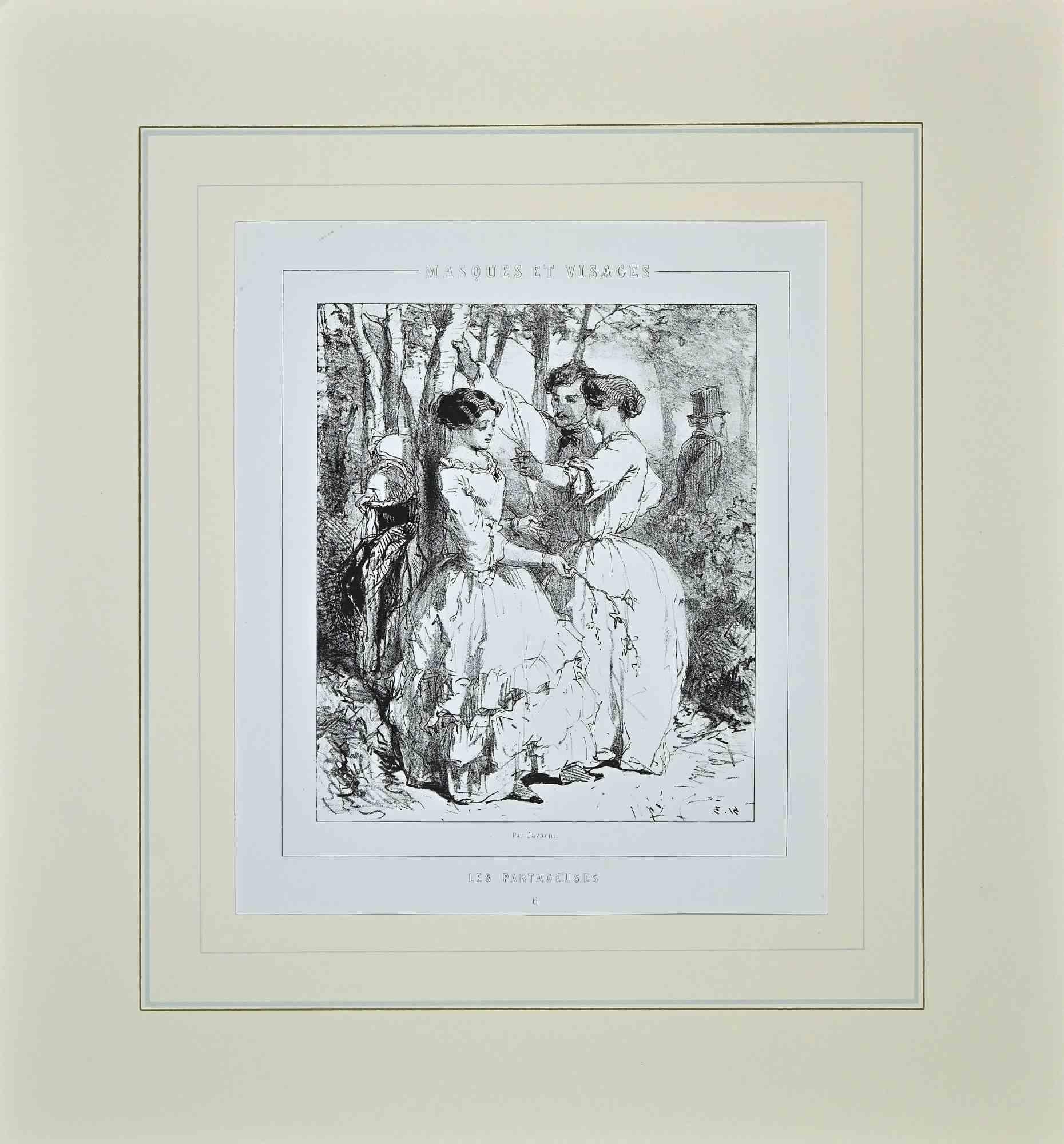 The Reading Men - Original Lithograph by Paul Gavarni - 1881 For Sale ...