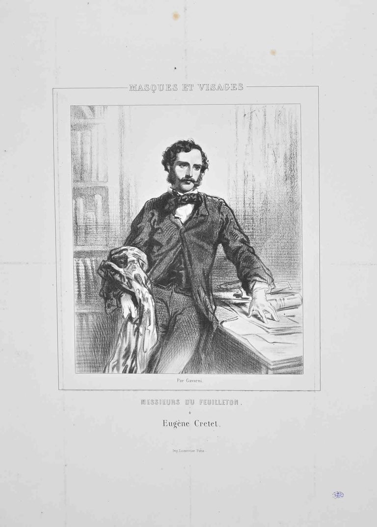 Portrait - Original Lithograph by Paul Gavarni - 19th Century For Sale ...