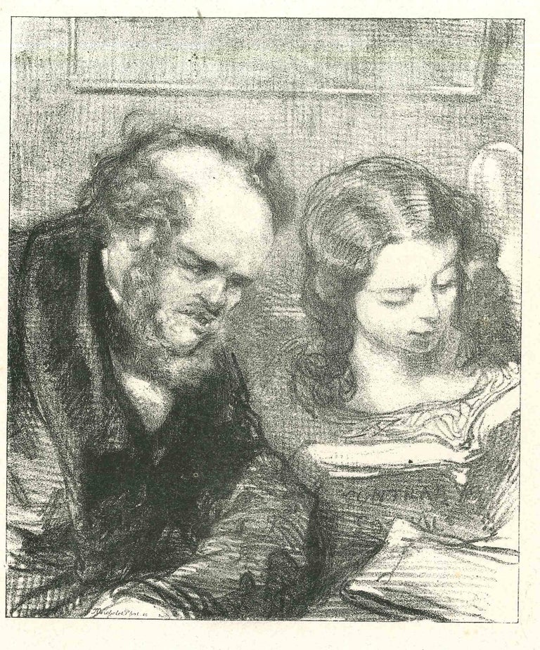 The Accompanying - Original Lithograph by Paul Gavarni - 1881 For Sale ...