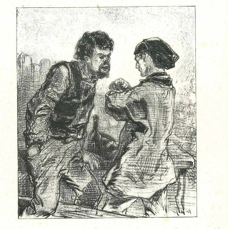 The Attention - Original Lithograph by Paul Gavarni - 1881 For Sale at ...