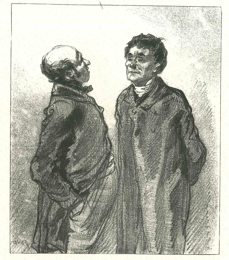 Paul Gavarni - The Conversation - Original Lithograph by Paul Gavarni ...