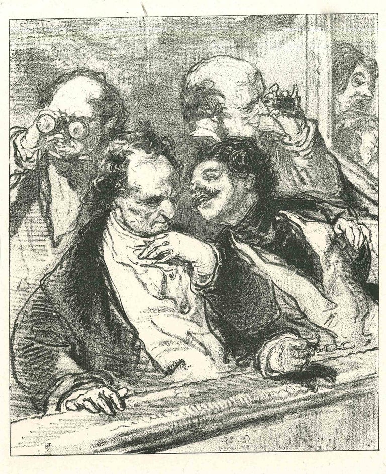 Paul Gavarni - The Conversation - Original Lithograph by Paul Gavarni ...