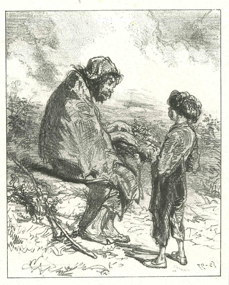The Conversation - Original Lithograph by Paul Gavarni - 1881 For Sale ...