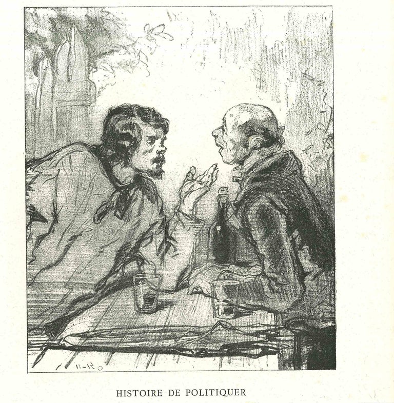 The Conversation - Original Lithograph by Paul Gavarni - 1881 For Sale ...
