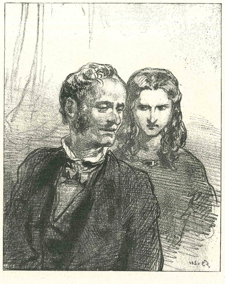 The Couple - Original Lithograph by Paul Gavarni - 1881 For Sale at 1stDibs