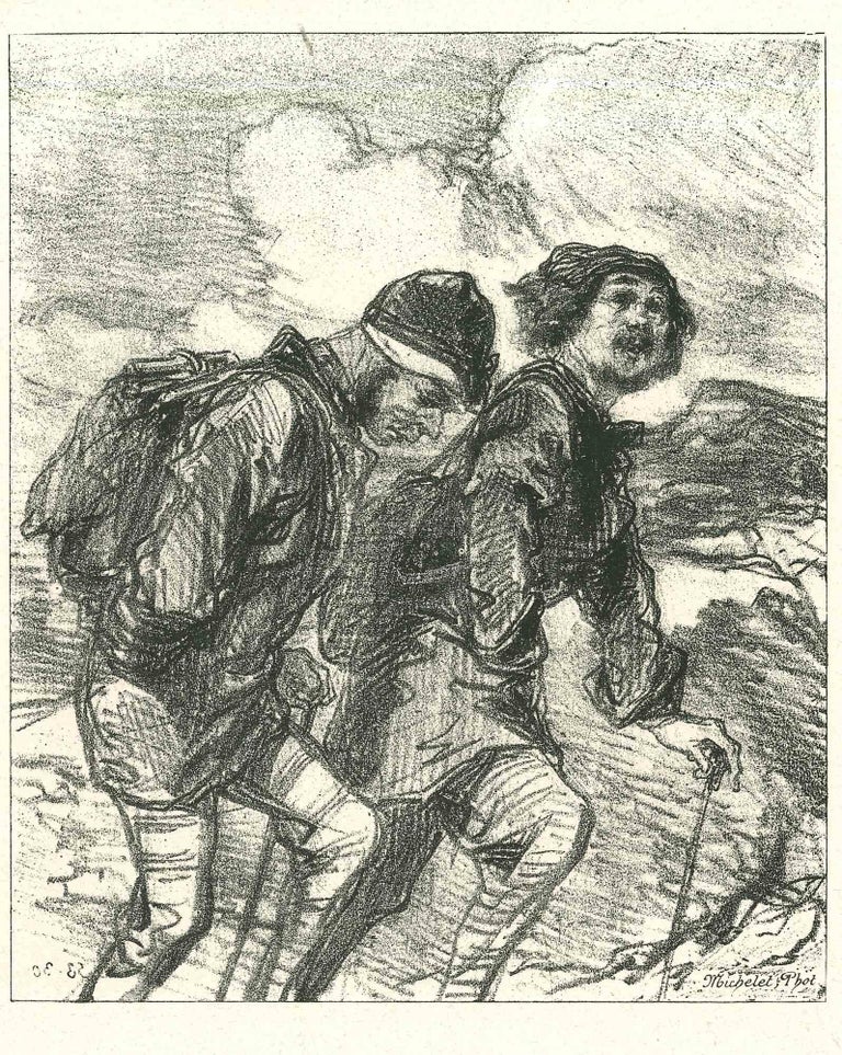 Paul Gavarni - The Mountaineers - Original Lithograph by Paul Gavarni ...
