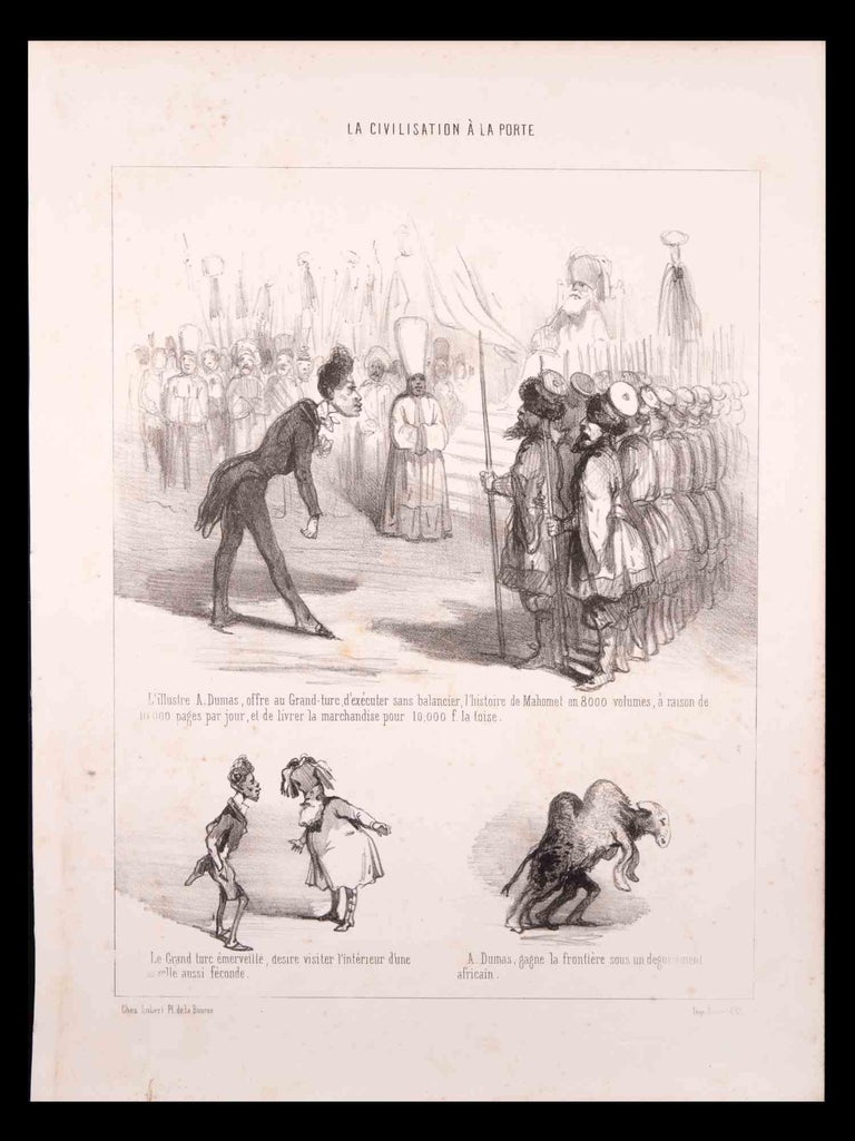 Paul Gavarni - The Salutation - Lithograph by Paul Gavarni - 1850s For ...