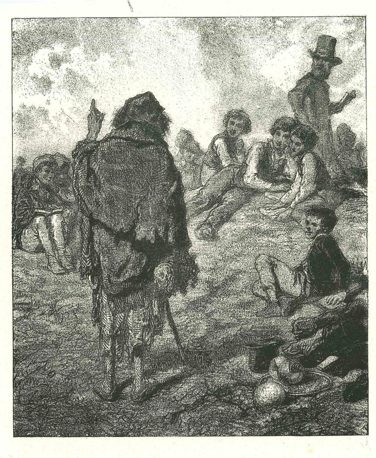 The Speech of a Wanderer - Original Lithograph by Paul Gavarni - 1881 ...