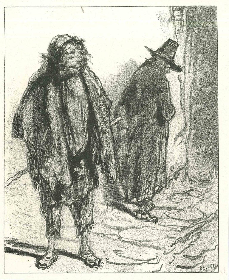 The Vagabonds - Original Lithograph by Paul Gavarni - 1881 For Sale at ...