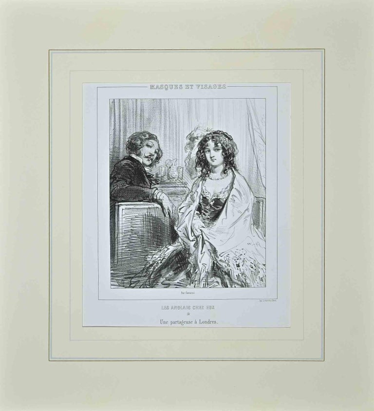 Paul Gavarni - Une Partegeuse à Londres - Lithograph by Paul Gavarni ...