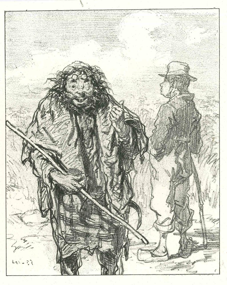 Vagabonds - Original Lithograph by Paul Gavarni - 1881 For Sale at 1stDibs