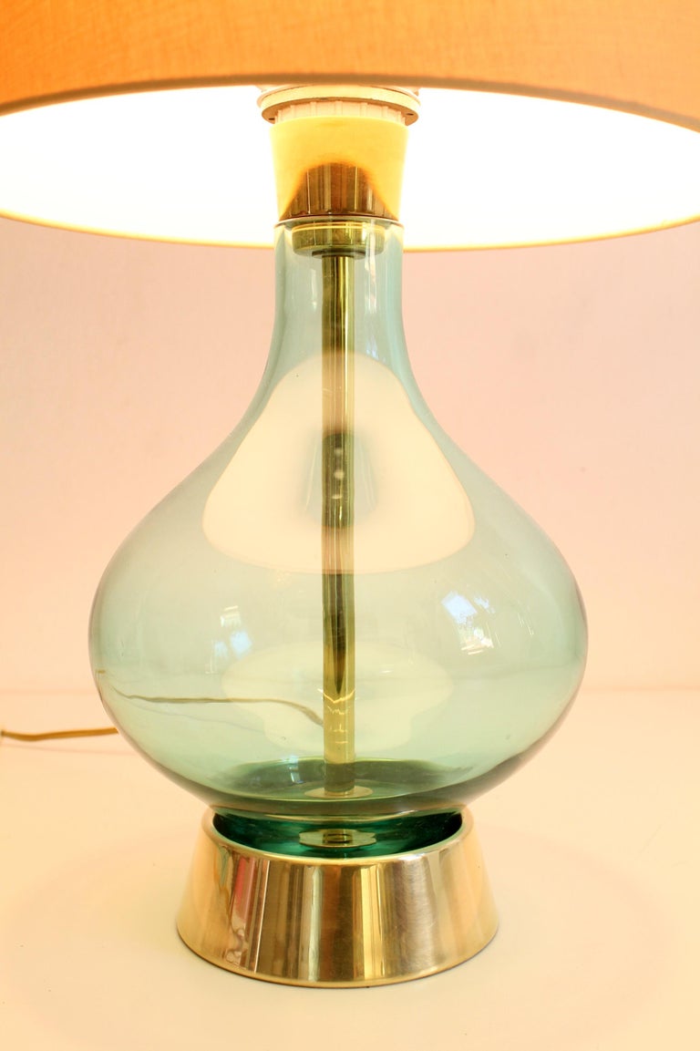 Paul Hanson by Fratelli Melani, Italy, Amber Glass Table Lamp, Mint For ...