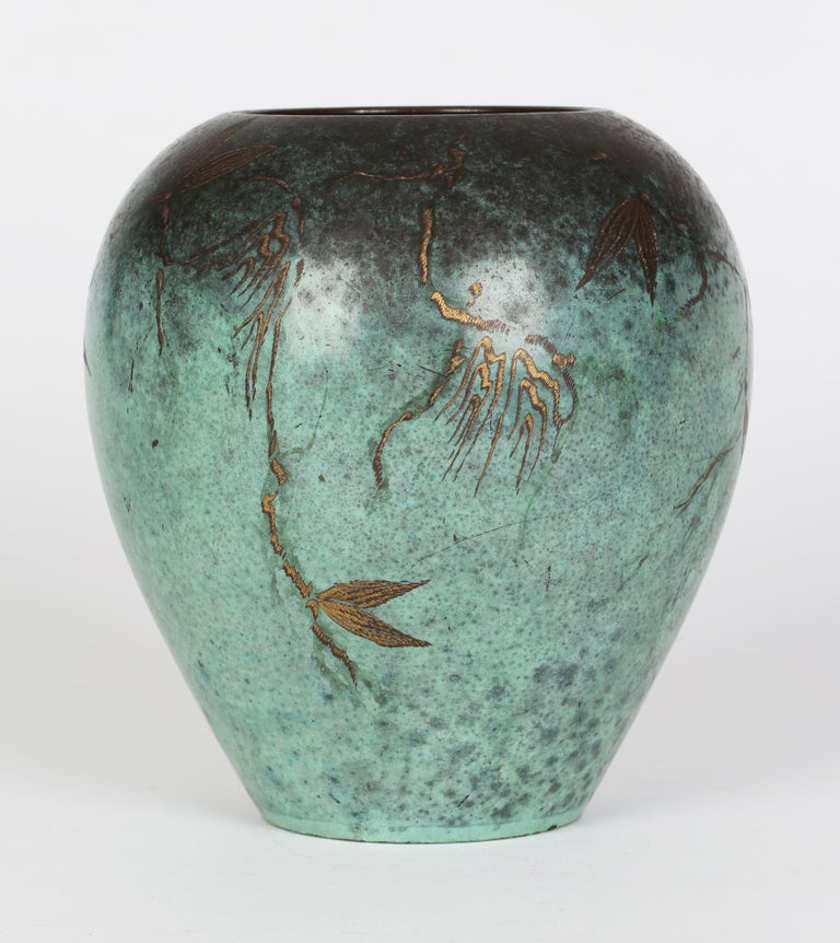 Paul Haustein for WMF Art Deco Patinated Bronze Ikora Vase For Sale at ...