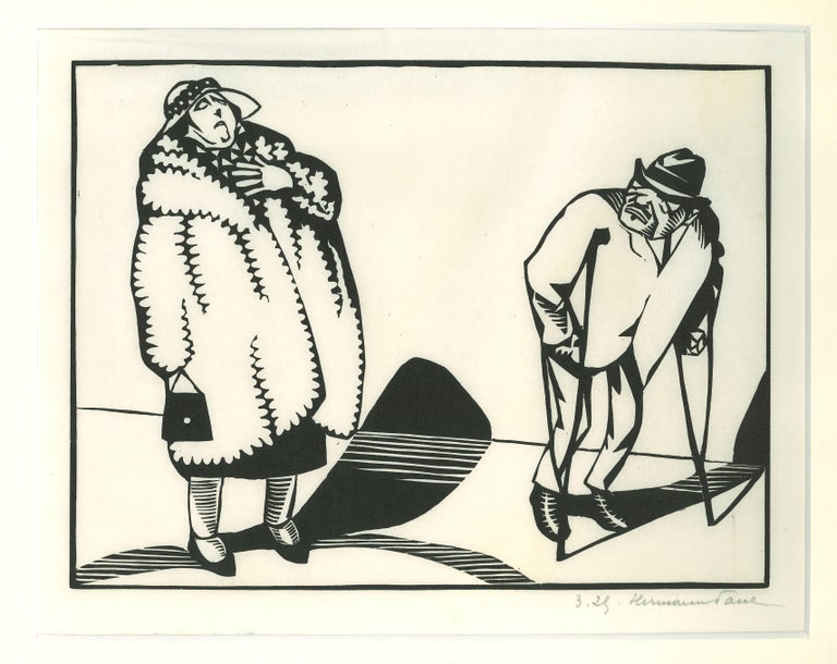 Paul Hermann Wagner - Contrasts - Original Woodcut by Paul Hermann ...