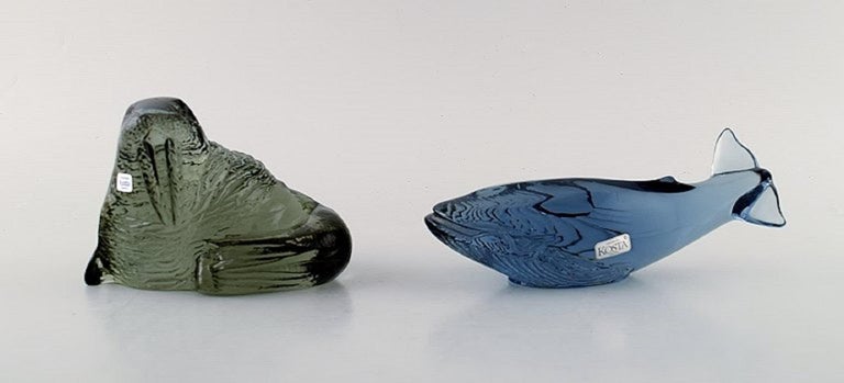 Paul Hoff for "Svenskt Glass", Five Art Glass Figures, WWF, Mid-20th ...