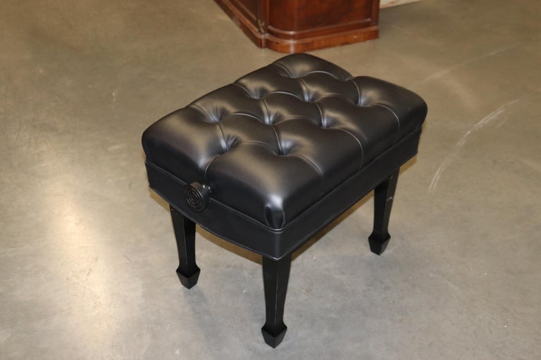 Paul Jansen Adjustable Gloss Black Lacquer Steinway Piano Bench Dated ...