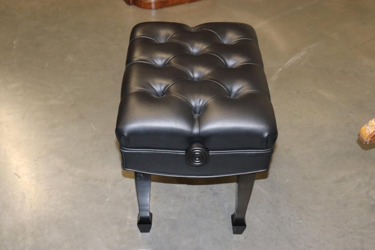 Paul Jansen Adjustable Gloss Black Lacquer Steinway Piano Bench Dated ...