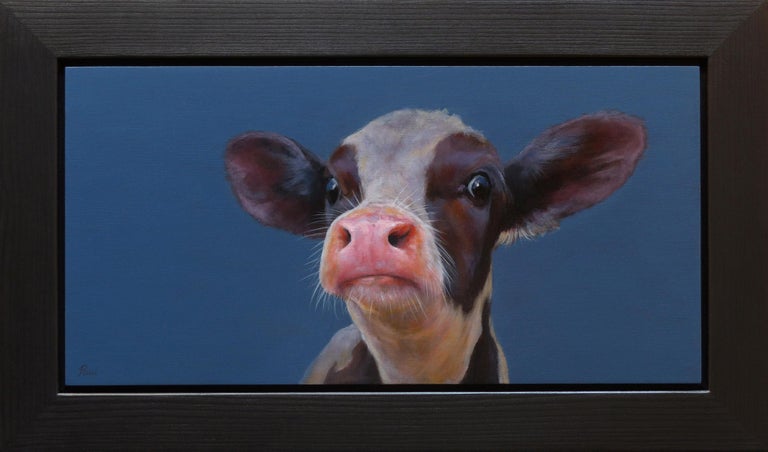 Paul Jansen - "Brown Calf" Contemporary Dutch Oil Painting of a Brown ...