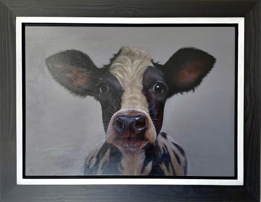 Paul Jansen - Brown Cow - original realism wildlife portrait oil ...